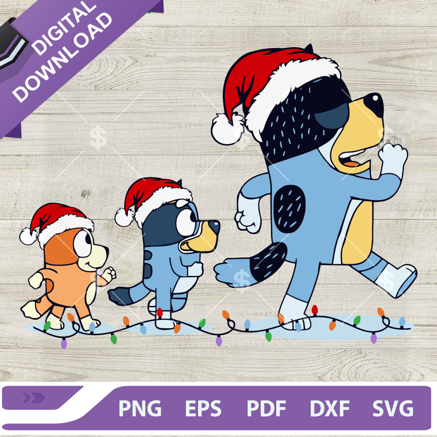 Bluey Family Santa Claus Christmas SVG, Bluey Family Christm | Inspire ...
