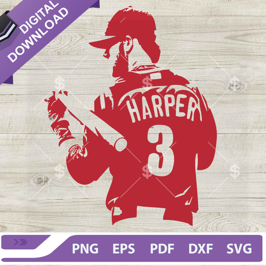 Bryce Harper 3 , Harper 3 SVG, Philadelphia Phillies SVG, At | Inspire Uplift