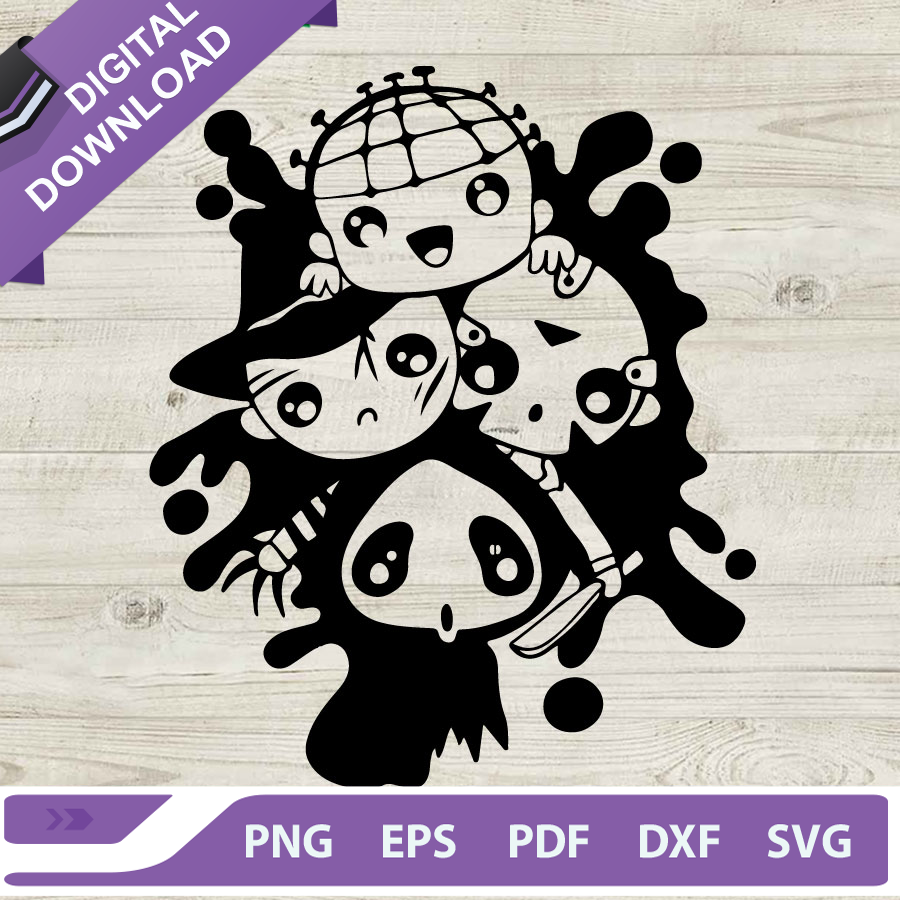 Chibi Horror Friends SVG, Ghost Face Chibi SVG, Baby Horror - Inspire ...