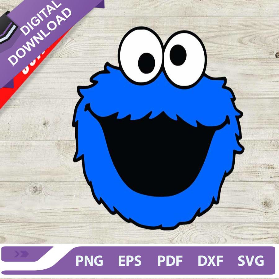 Cookie Monster Sesame Street SVG, Cookie Monster SVG, Sesame | Inspire ...