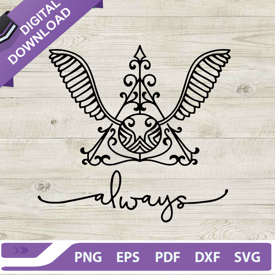 Deathly hallows harry potter always SVG, Deathly hallows SVG | Inspire ...