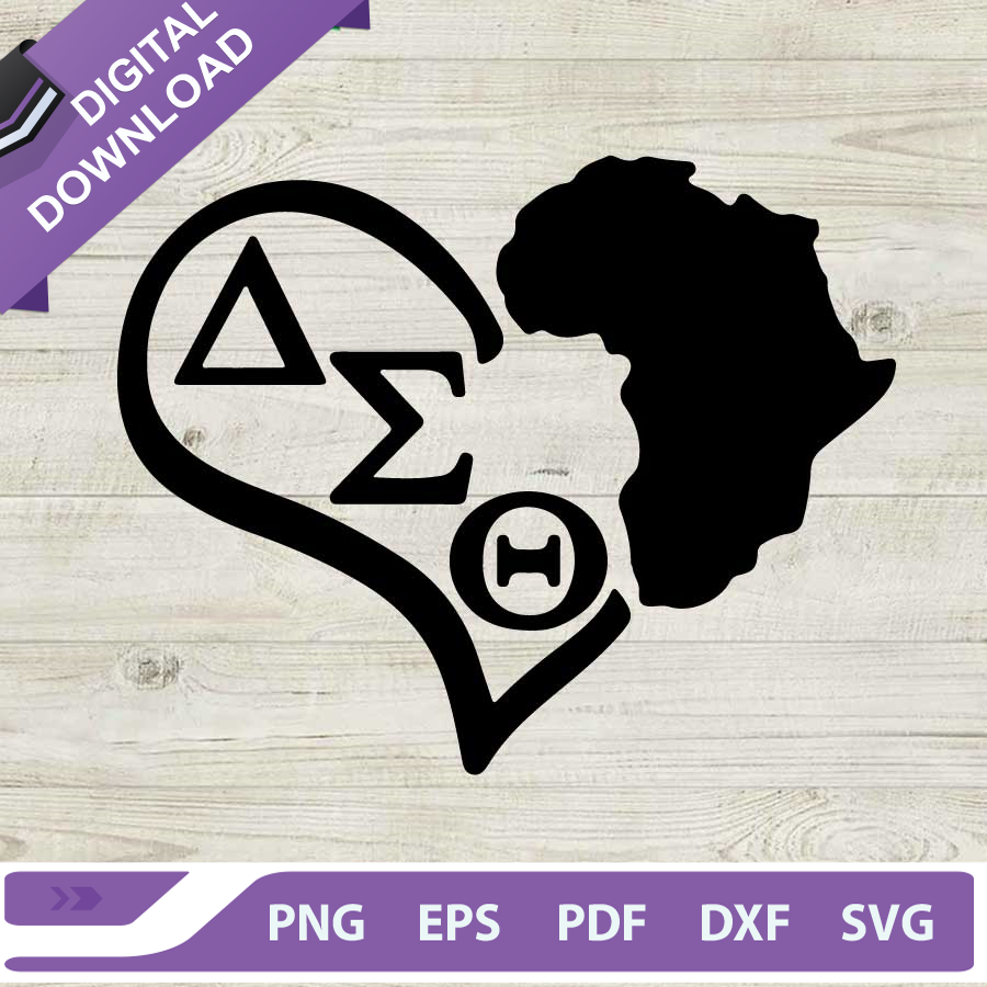 Delta sigma theta love africa SVG, Delta sigma theta heart S | Inspire ...