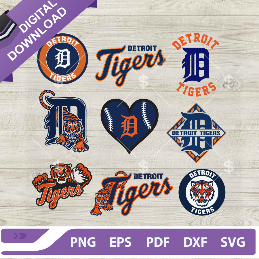 Detroit Tigers Logo SVG Bundle, Tiger Baseball Team SVG, MLB | Inspire ...