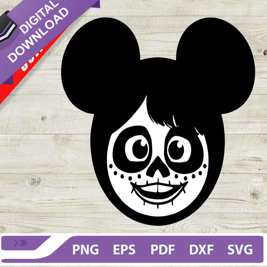 Disney Coco Mickey Head SVG, Disney Coco SVG, Coco Disney Mo | Inspire ...