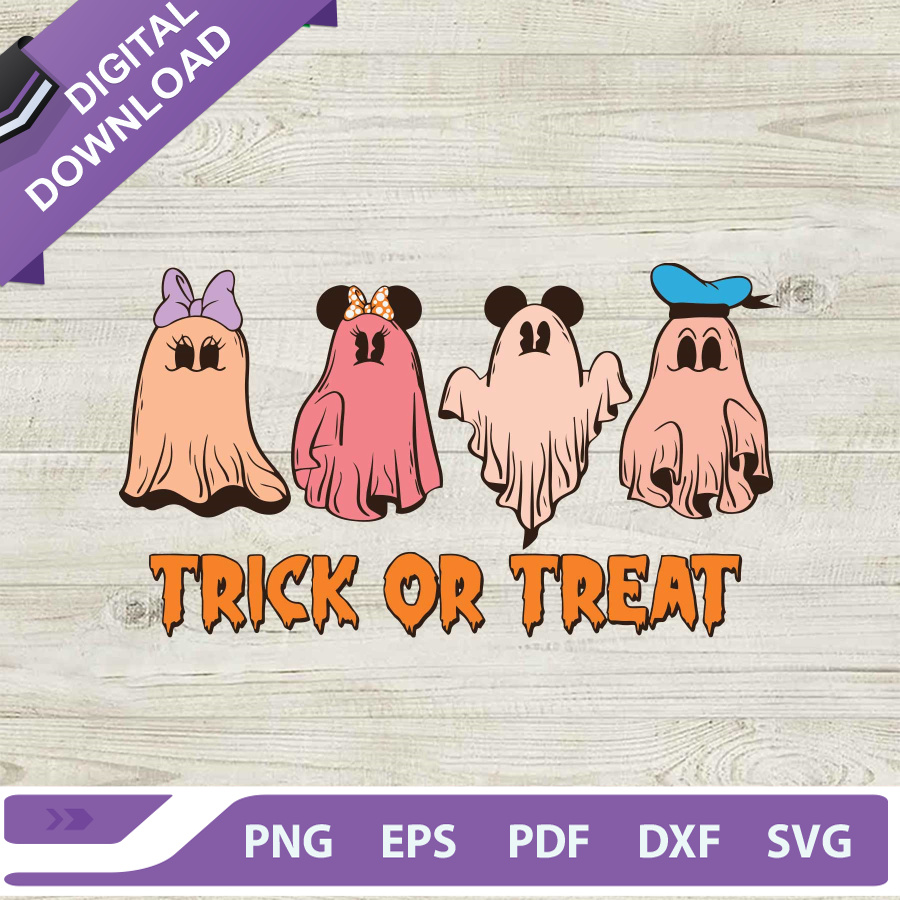 Disney Ghost Friends Trick Or Treat SVG, Disney Happy Hallow | Inspire ...