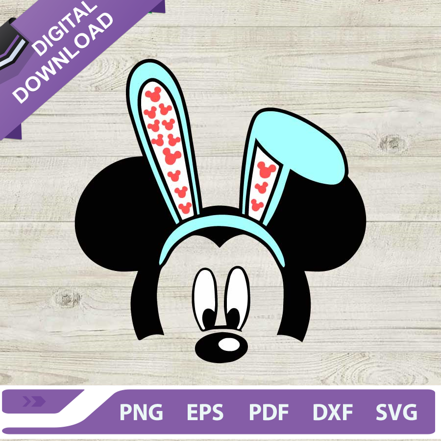 Easter Mickey Ears SVG, Disney Bunny Ears SVG, Mickey Mouse | Inspire ...