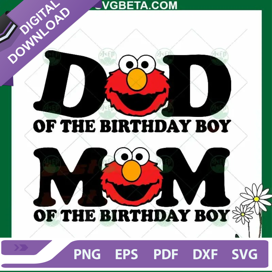 Elmo Dad And Mom Of Birthday Boy SVG, Sesame Street SVG, Elm | Inspire ...