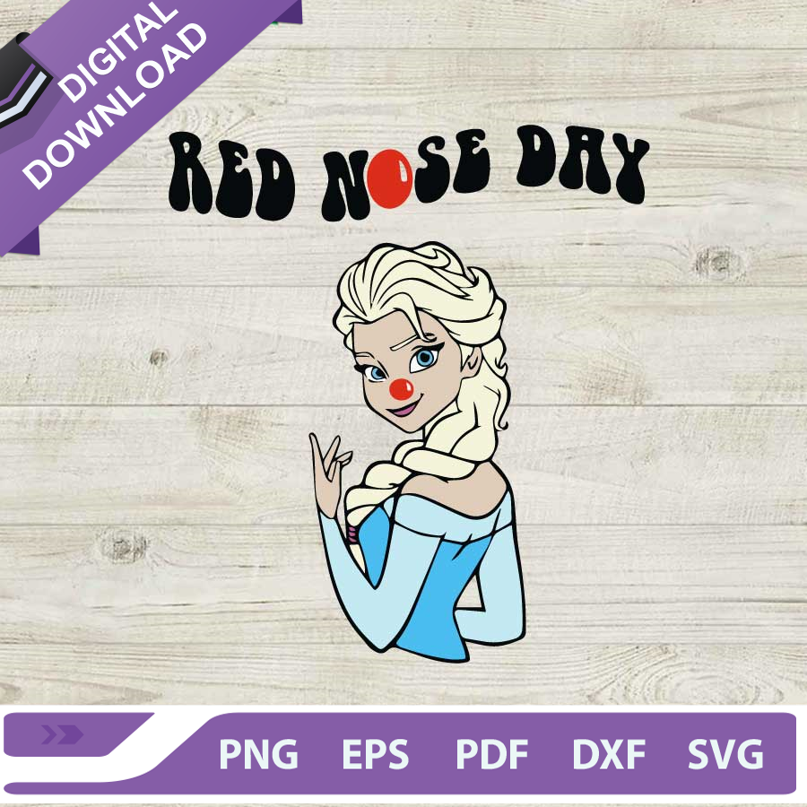 Elsa red nose SVG, Red nose day SVG, Disney Frozen SVG - Inspire Uplift