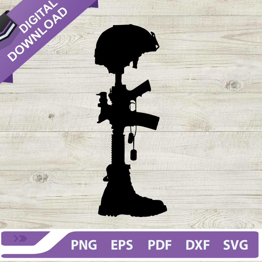 Fallen soldier battle cross SVG, Fallen soldier SVG, Battle - Inspire ...