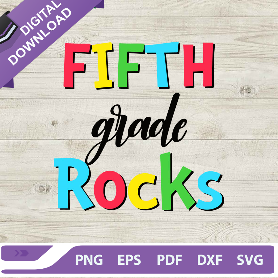 Fifth Grade Rocks SVG, Fifth Grade SVG, School SVG - Inspire Uplift