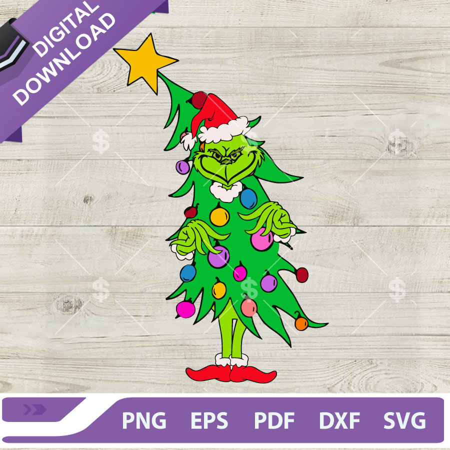 Funny Grinch Christmas Tree Style SVG, Grinch Tree SVG, Merr | Inspire ...
