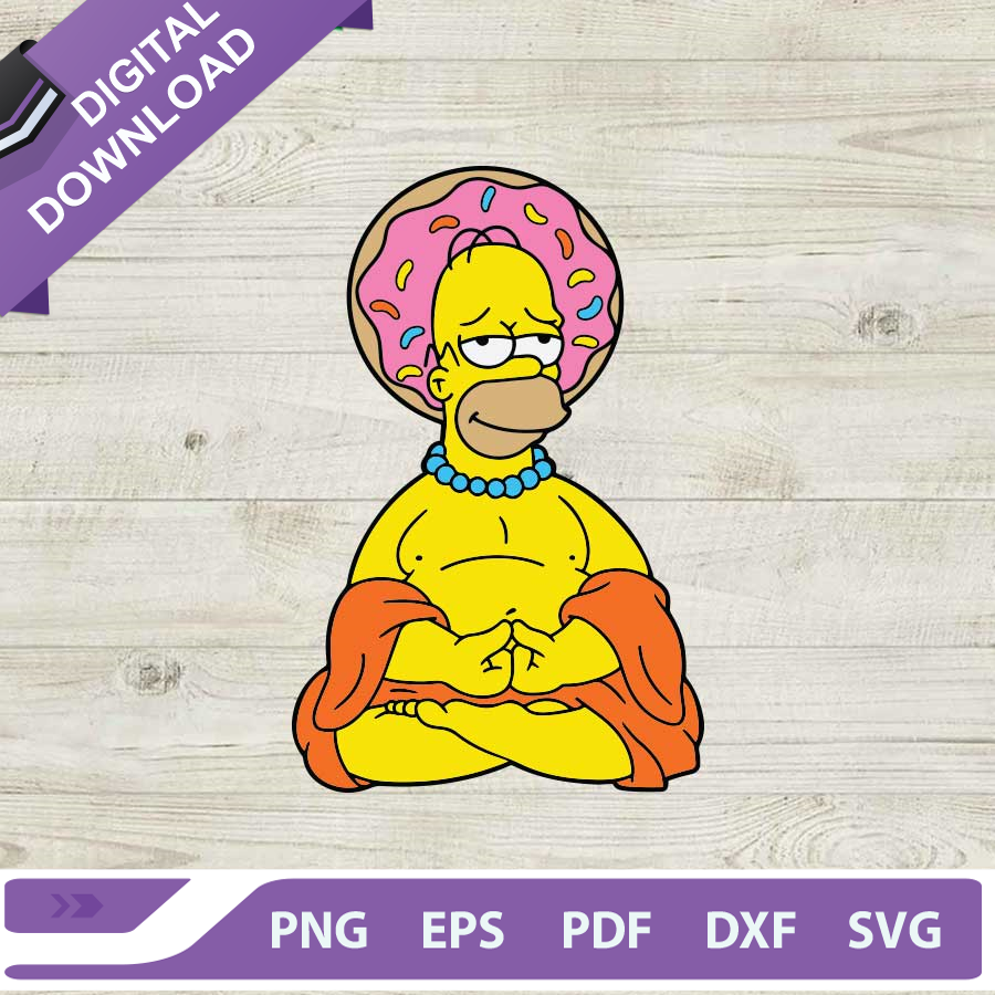 Funny Simpsons Homer Buddha SVG, Homer Yoga Buddha SVG, Simp - Inspire ...