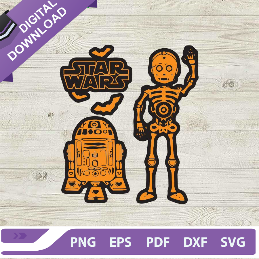 Funny Star Wars R2 D2 Halloween SVG, Skeleton R2 D2 SVG, Dis | Inspire ...