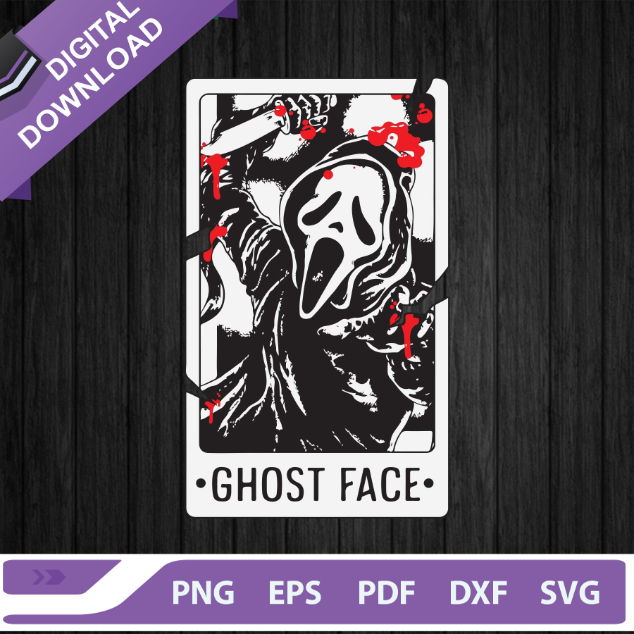 Ghostface Scream Tarot Card SVG, Horror Scream Ghost SVG, Ha | Inspire ...