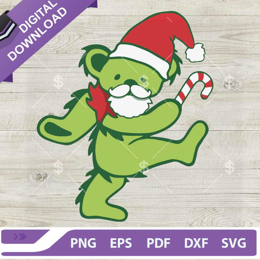 Grateful Dead Dancing Bear Christmas SVG, Grateful Dead SVG, | Inspire ...
