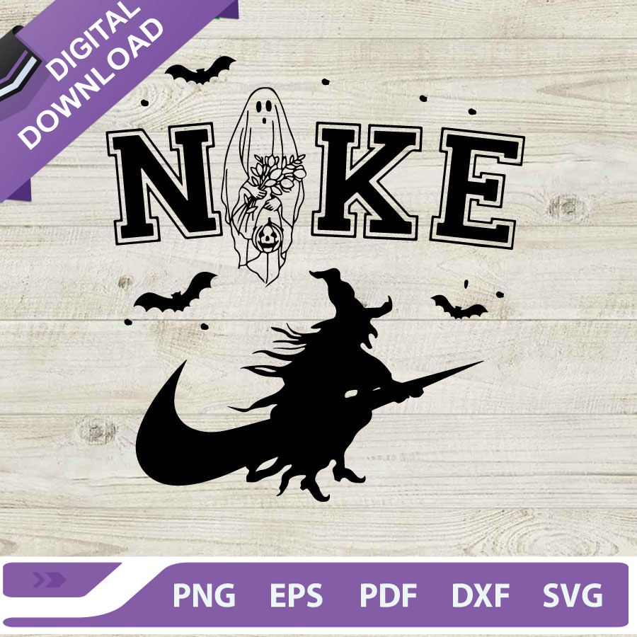 Halloween boo witches nike logo SVG, Ghost with nike logo SV | Inspire ...