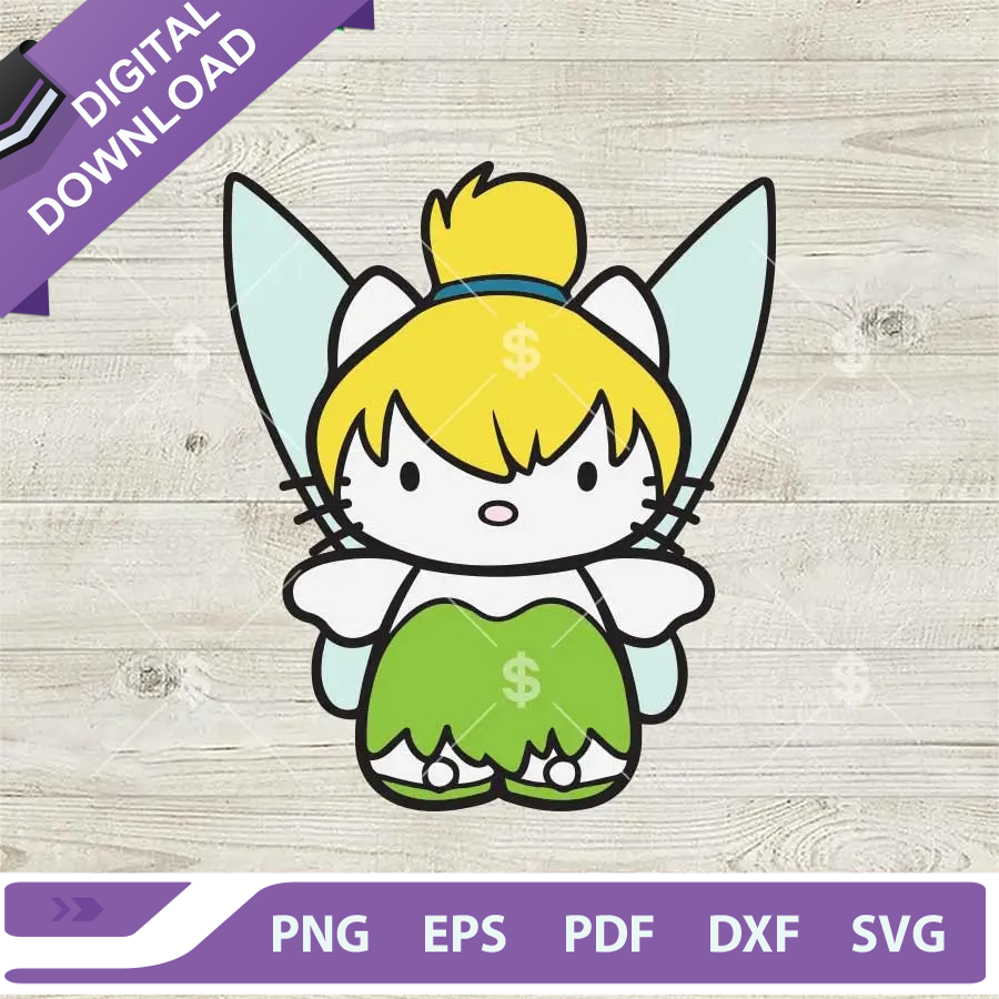 Hello Kitty Tinkerbell SVG, Cute Hello Kitty SVG, Disney Tin | Inspire ...