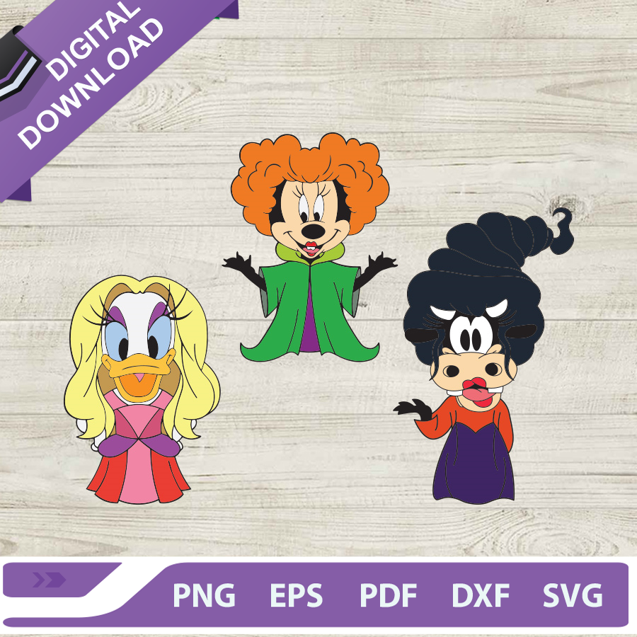 Hocus Pocus Witches Minnie And Friend SVG, Hocus Pocus SVG, | Inspire ...