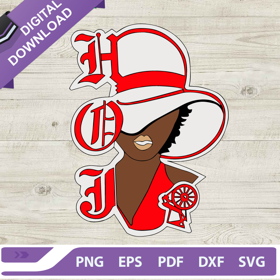 Hoj Lady In White Hat SVG, Lady With Hat SVG, Black Lady SVG | Inspire ...