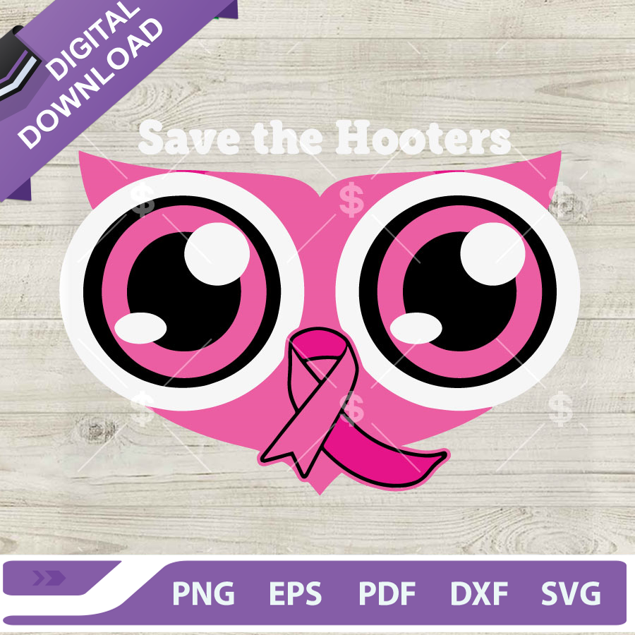 Hooters Breast Cancer Pink Ribbon SVG, Cute Hooters Breast C | Inspire ...