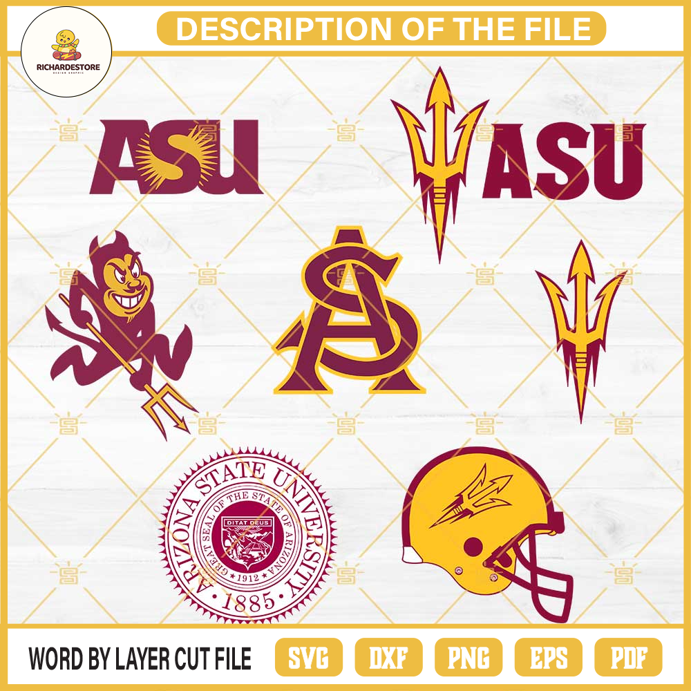 Arizona State Sun Devils Football Designs Bundle SVG EPS PNG | Inspire ...