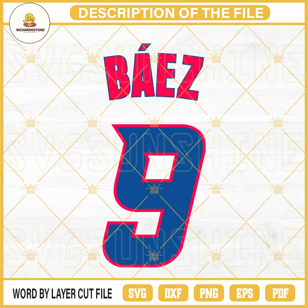 Baez 9 SVG, Javi Baez SVG, Puerto Rico Baseball | Inspire Uplift