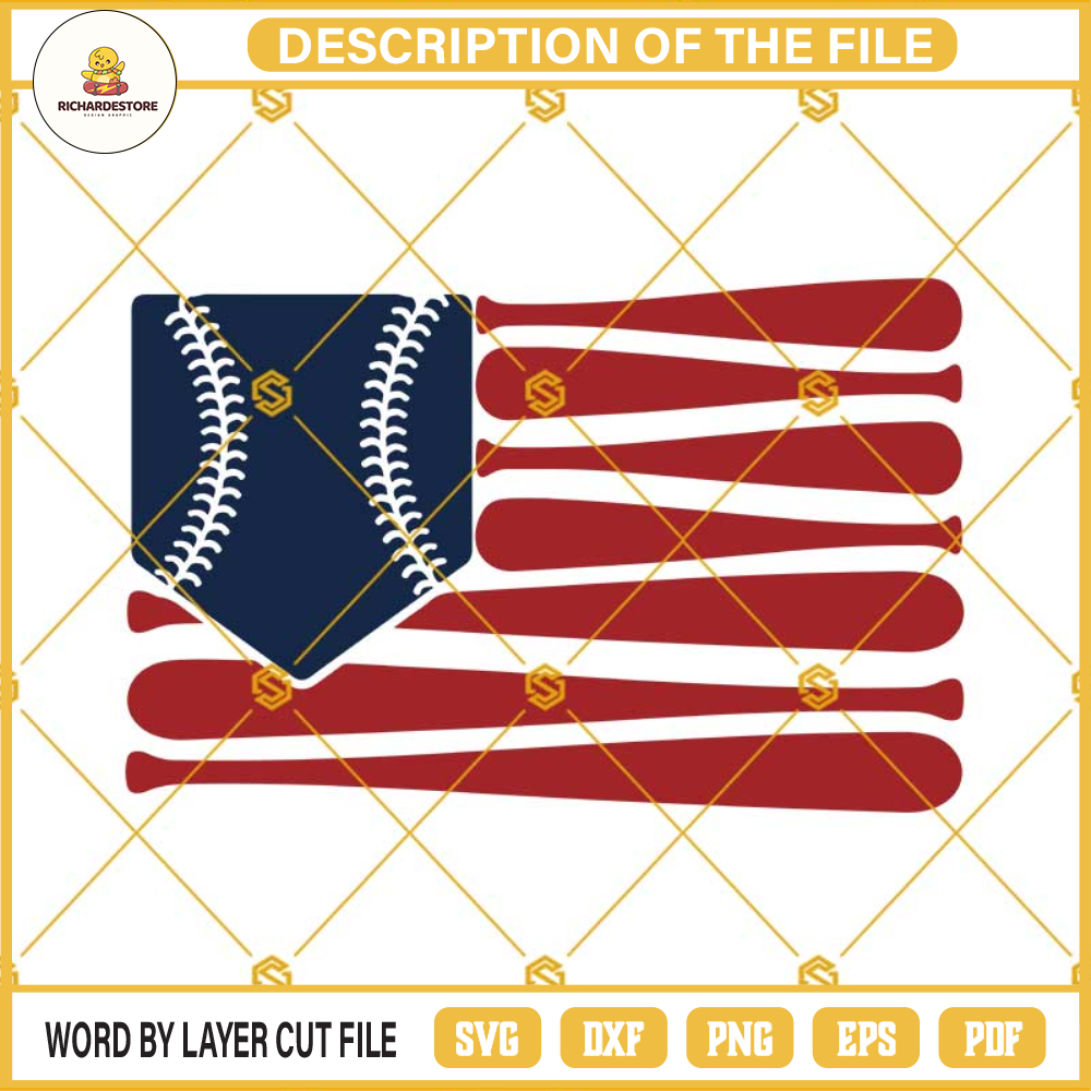 Baseball Flag Svg, US Flag Svg, 4th of July Svg | Inspire Uplift