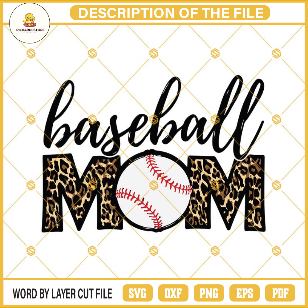 Baseball Mom Svg, Leopard Mom Svg, Baseball Instant Downloa | Inspire ...