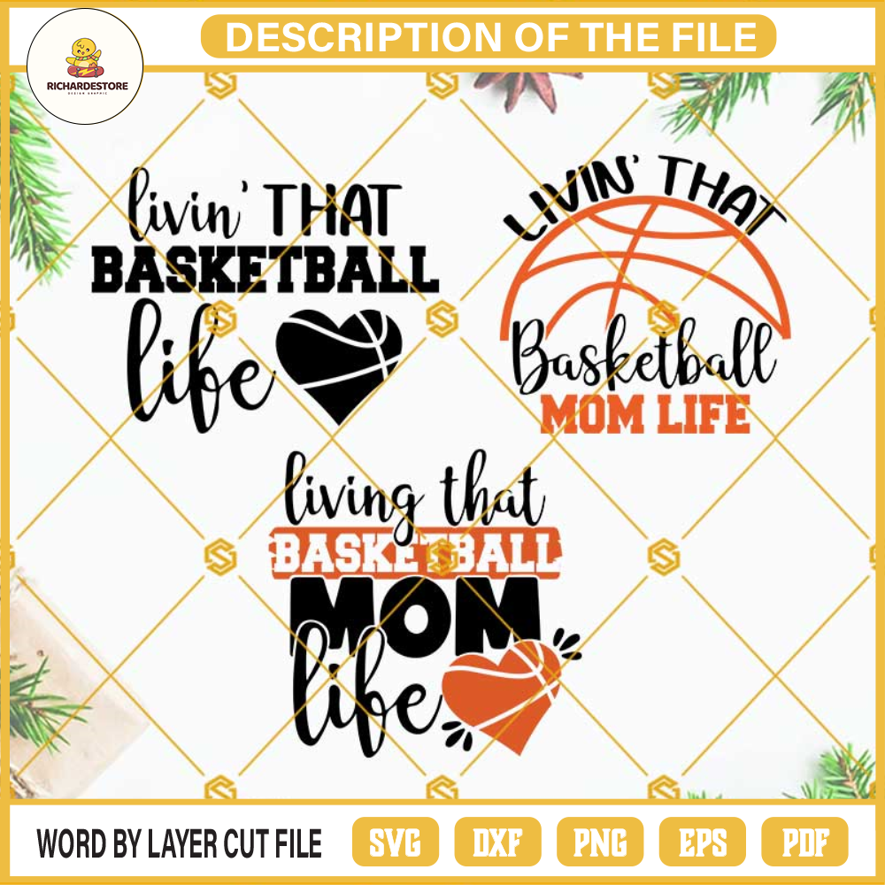 Basketball Mom SVG, Livin That Basketball Life SVG, Livin Th | Inspire ...