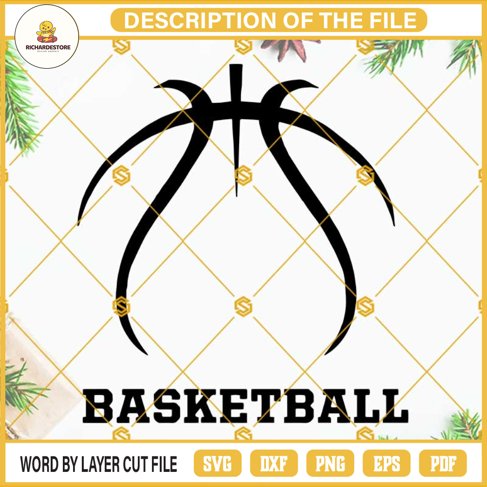 Basketball Outline SVG Files, Basketball Vector Clipart | Inspire Uplift