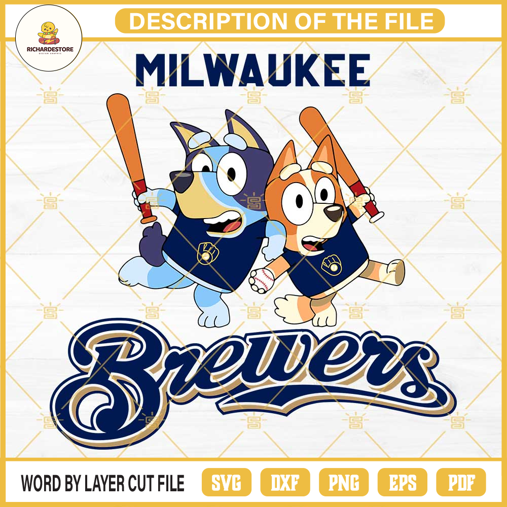 Bluey Milwaukee Brewers Baseball | Inspire Uplift