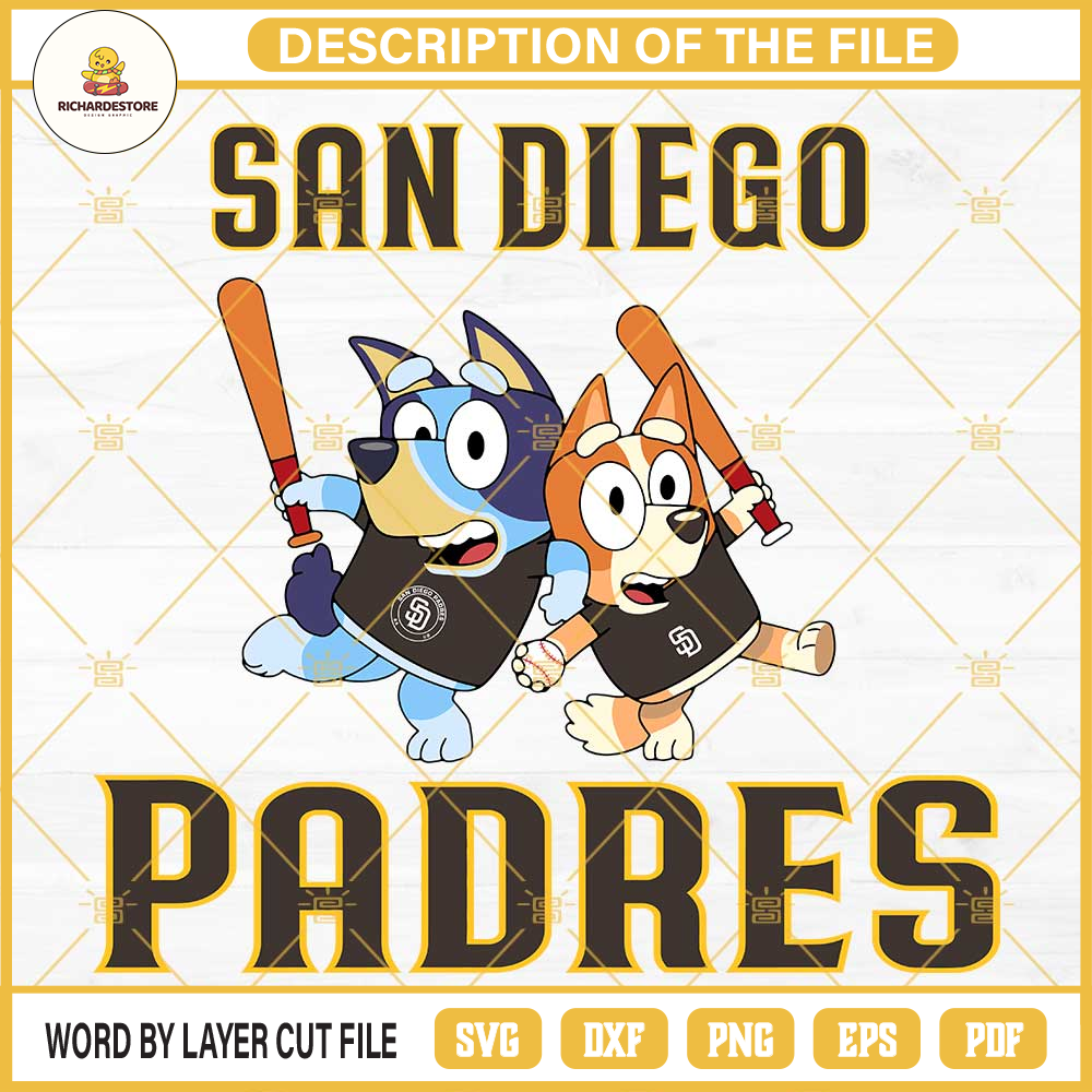 Bluey San Diego Padres Baseball | Inspire Uplift
