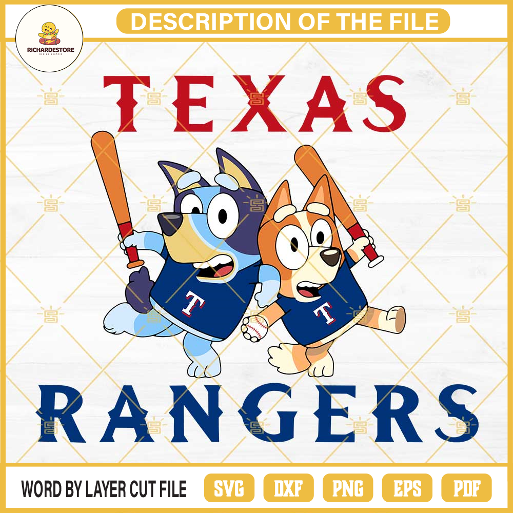 Bluey Texas Rangers Baseball | Inspire Uplift