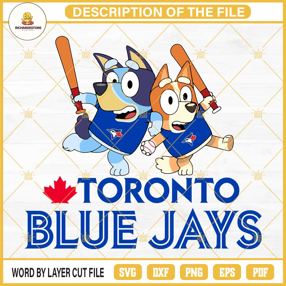 Bluey Toronto Blue Jays Baseball | Inspire Uplift