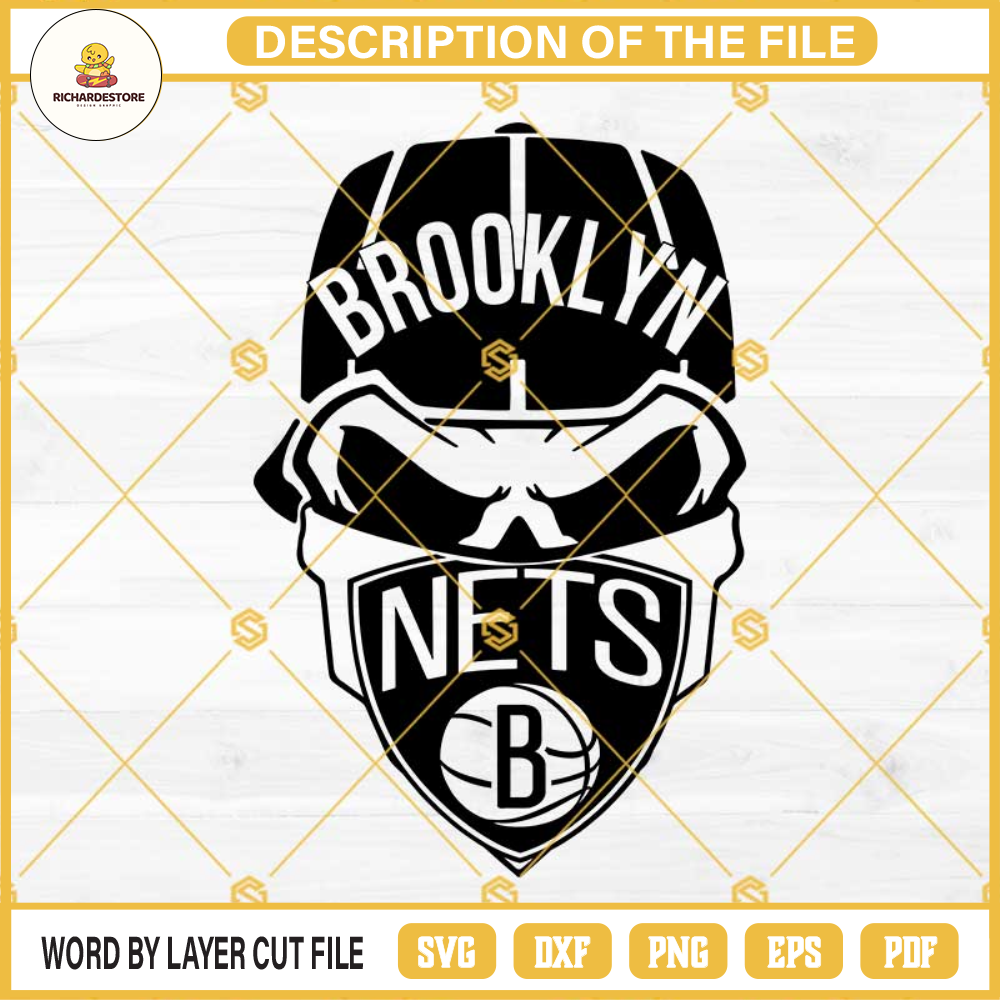 Brooklyn Nets Skull SVG, Brooklyn Nets SVG, Basketball | Inspire Uplift