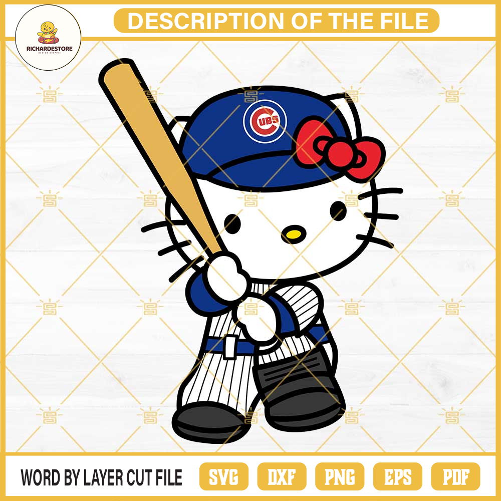 Hello Kitty Chicago Cubs SVG, Kitty Cubs | Inspire Uplift