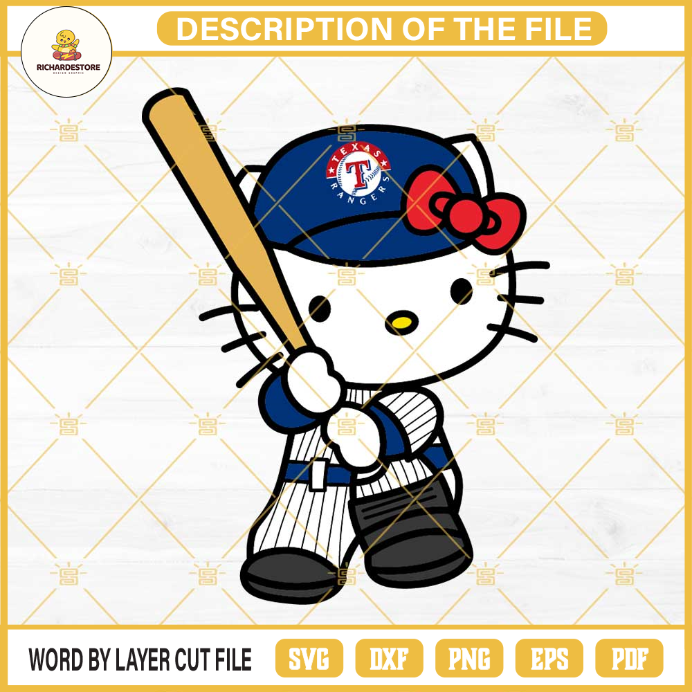 Hello Kitty Texas Rangers SVG, Kitty Rangers | Inspire Uplift