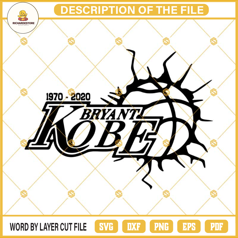 Kobe Bryant 1970 2020 SVG DXF EPS PNG Cut Files Clipart Cric | Inspire ...