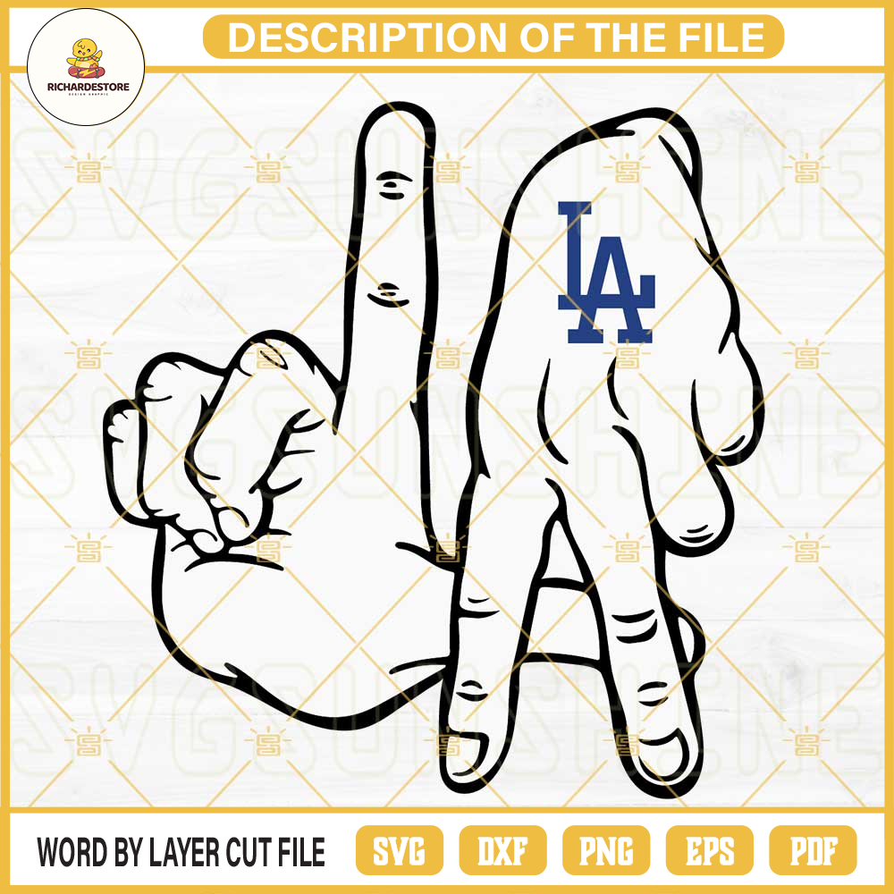 LA Hand Sign SVG, Los Angeles Dodgers Hand Cricut | Inspire Uplift