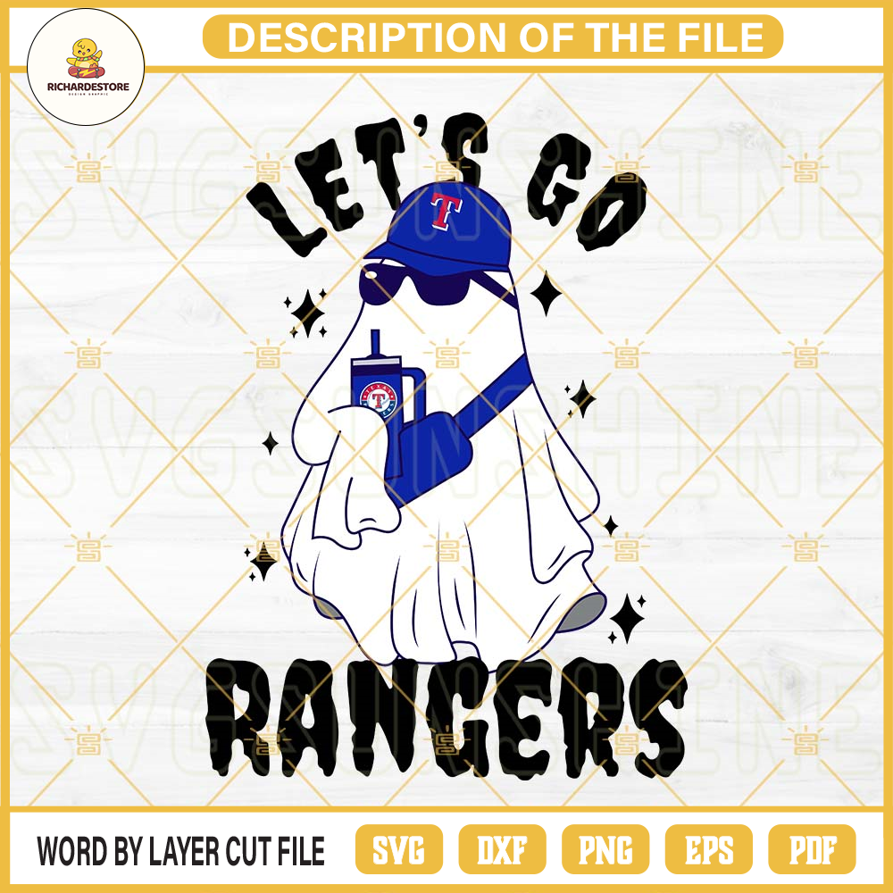 Lets Go Rangers SVG, Boo Ghost Texas Rangers Halloween SVG P | Inspire ...