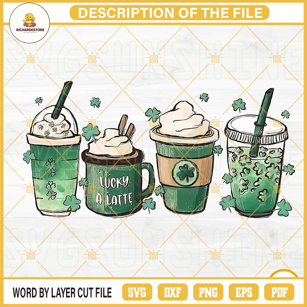 Lucky A Latte PNG, St Patricks Day PNG, Latte PNG, St Patric | Inspire ...