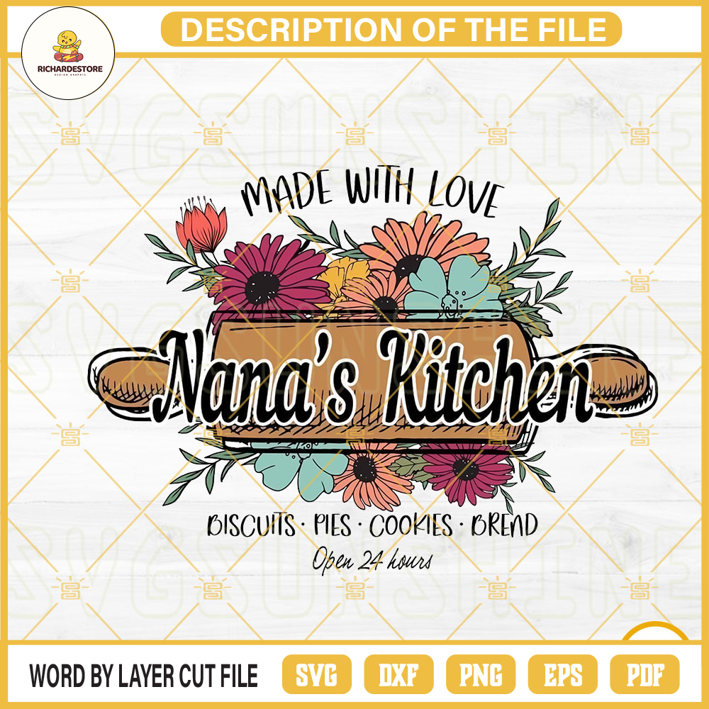 Made With Love Nanas Kitchen PNG, Kitchen Sign PNG, Nanas Ki | Inspire ...