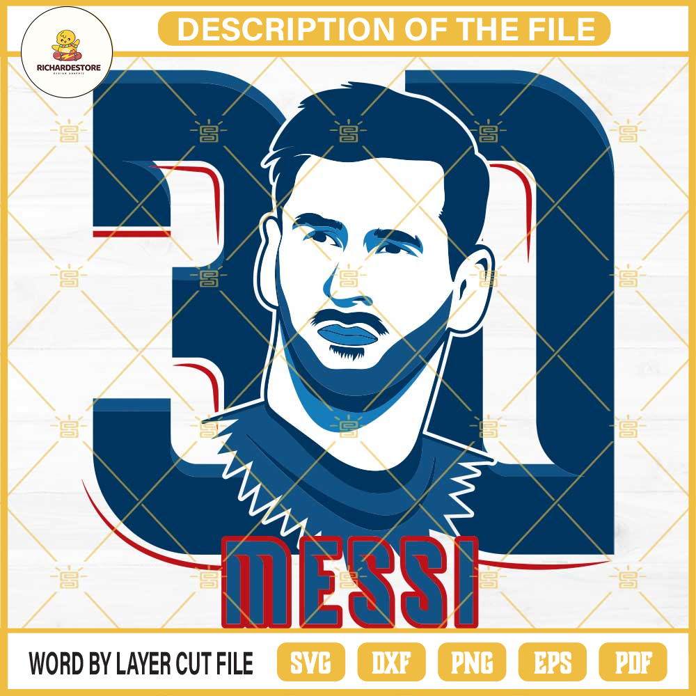 Messi 30 PSG SVG, Lionel Messi 30 SVG, Messi Cut Files - Inspire Uplift