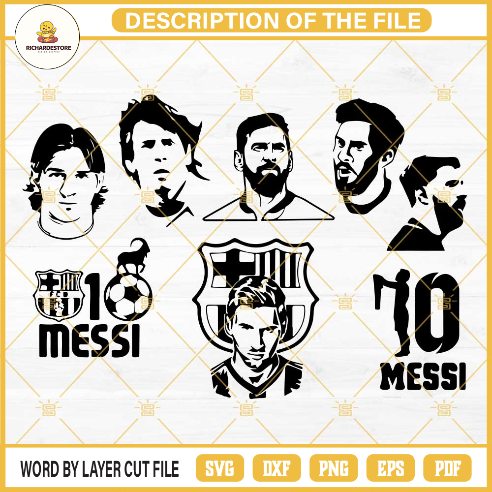Messi SVG Bundle, Lionel Messi SVG, Soccer SVG, Football Arg - Inspire ...