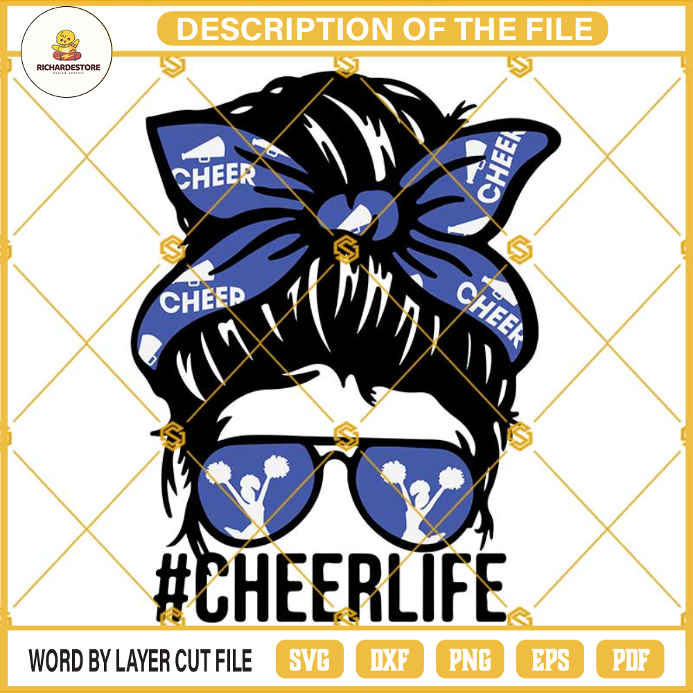 Messy Bun Cheer Life SVG, Cheerleader SVG, Cheer Mom SVG, Ch | Inspire ...