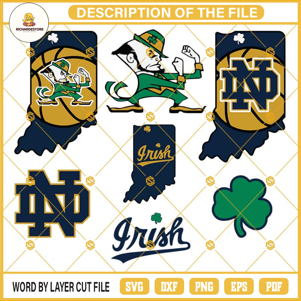 Notre Dame Svg Bundle, B1, College Svg, Fighting Irish Svg, | Inspire Uplift