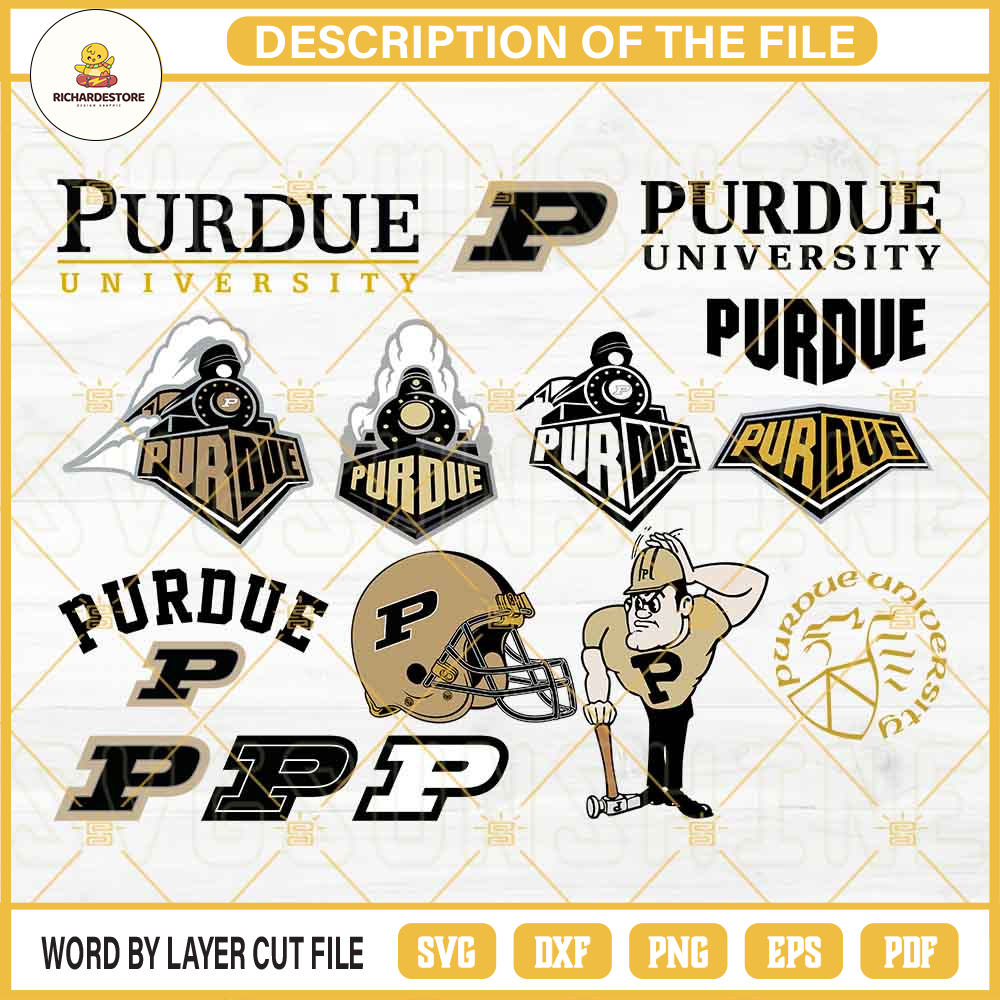 Purdue Boilermakers Football Designs Bundle SVG EPS PNG DXF | Inspire ...