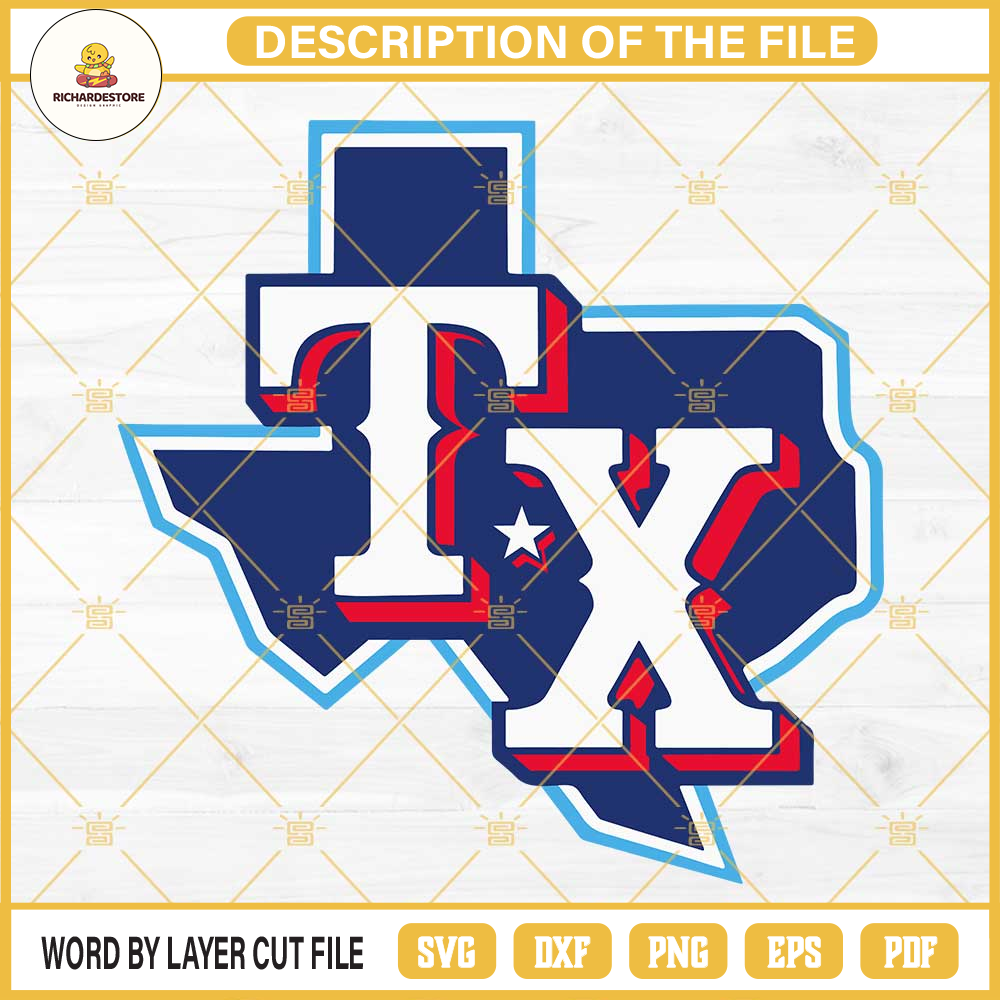 Rangers Baseball Texas Map SVG, Texas Rangers | Inspire Uplift