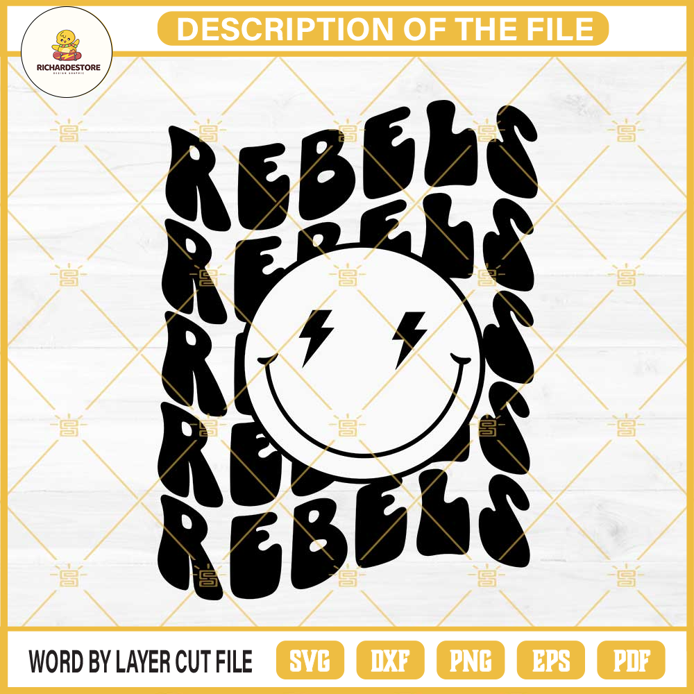 Rebels Smiley SVG, Rebels SVG, Rebel Football SVG | Inspire Uplift