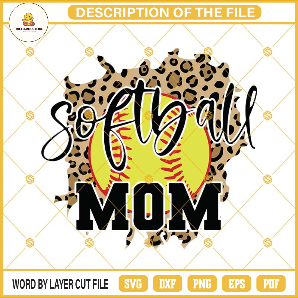 Softball Mom Leopard Instant Download | Inspire Uplift